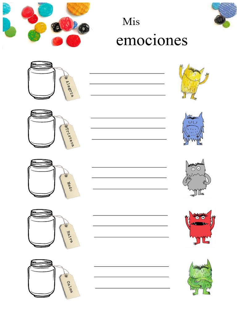 Emociones-Monstruo de Colores-Ejercicios | PDF