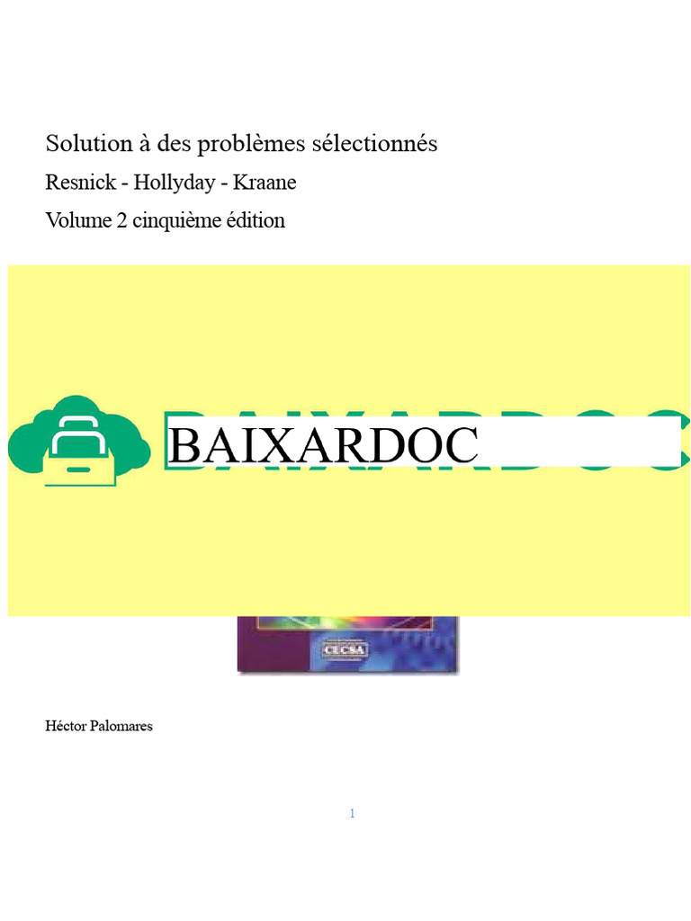 Problèmes de physique électrostatique résolus | PDF | Masse | Quantité