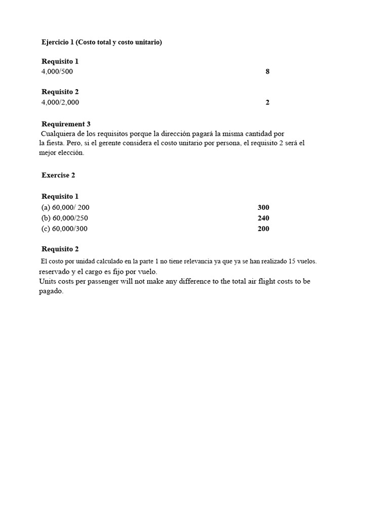 Contabilidad de Costos Capítulo 5 Ejercicio 1 7 | PDF | Procesos de negocio | Contabilidad ...