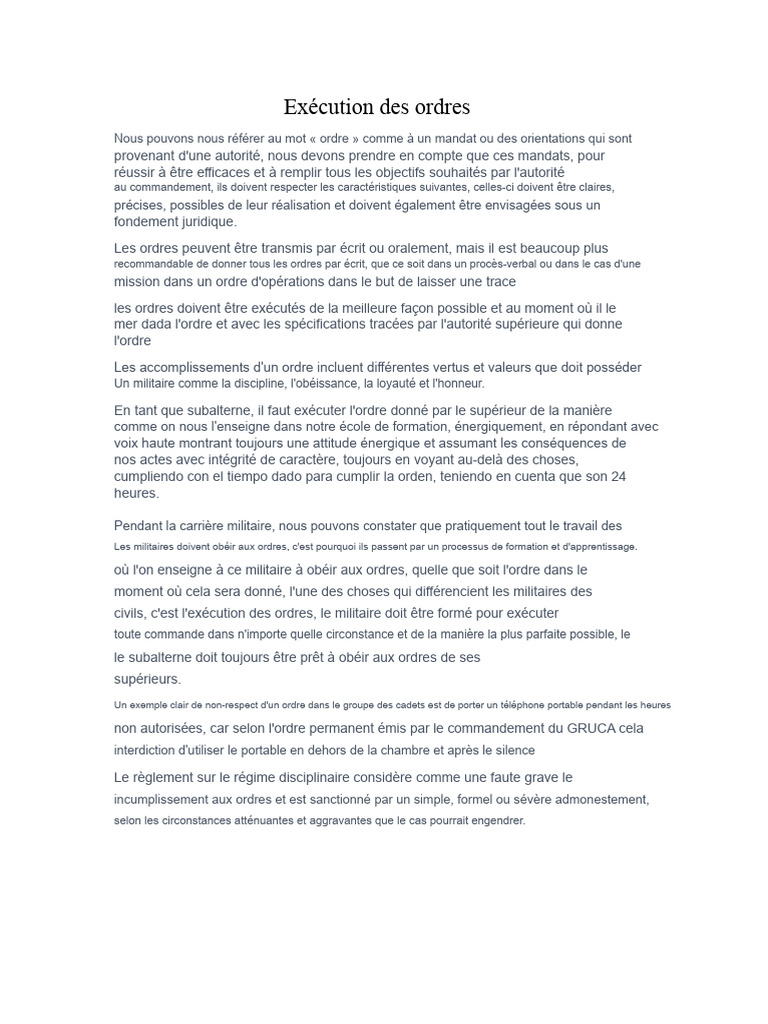 Exécution des ordres militaires efficaces | PDF