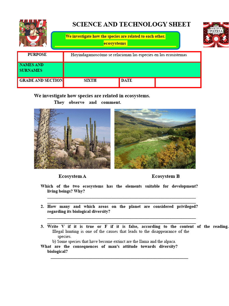 6th - SHEET DAY 04 - SCIENCE - We Investigate How Species Are Related ...