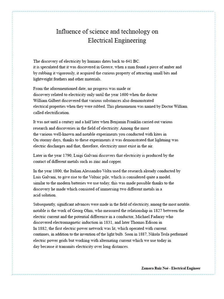 Influence of Science and Technology (1) | PDF | Electricity ...