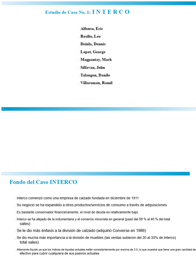 Análisis Financiero de Interco 1988 | PDF | Compartir (Finanzas) | Al ...