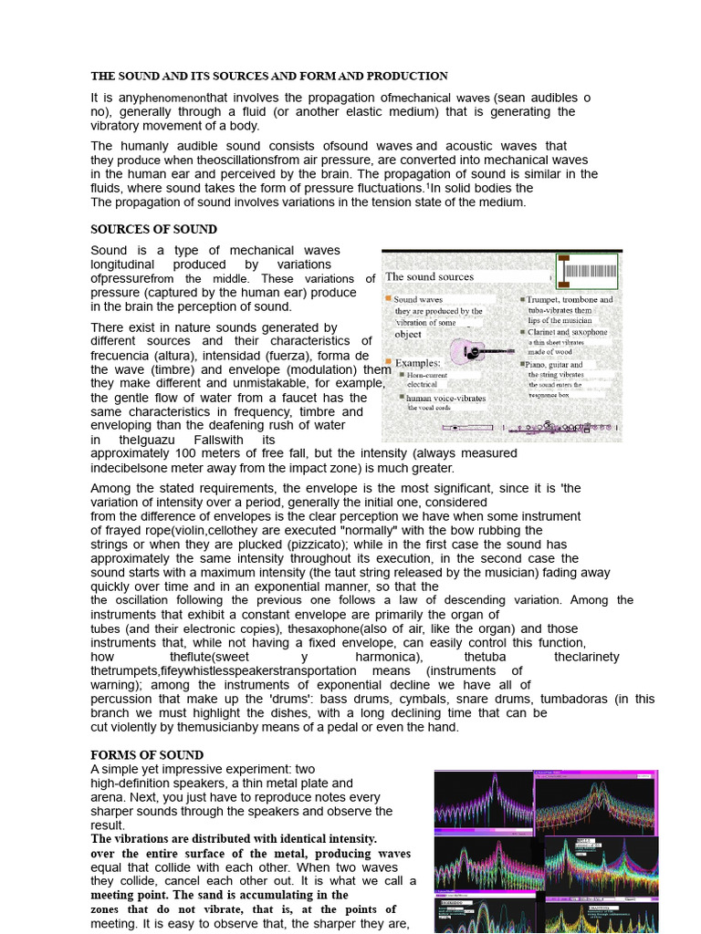 Sound and Its Sources and Form and Production | PDF | Sound | Waves