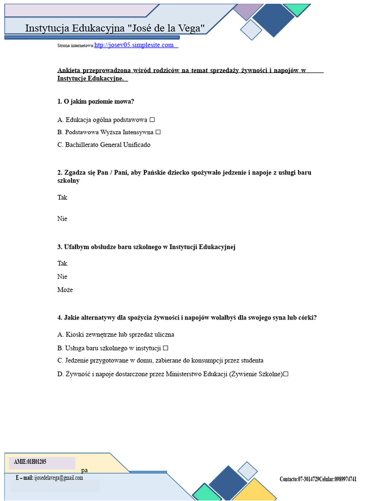 Ankieta Barów JDLV | PDF