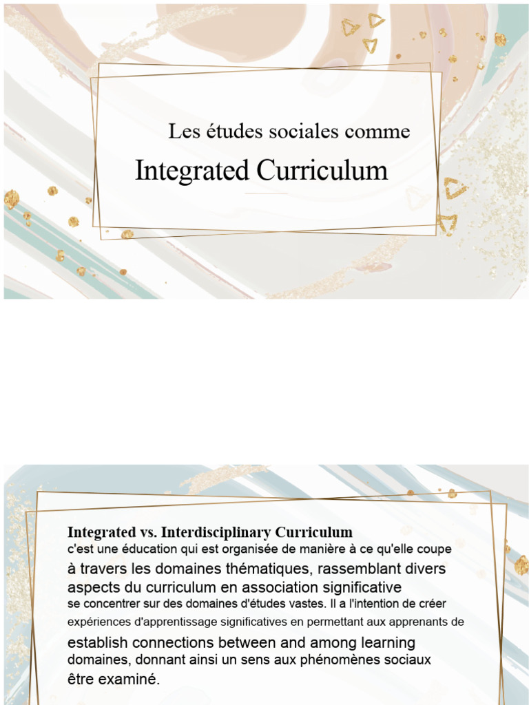 Curriculum intégré en études sociales | PDF | Interdisciplinarité ...