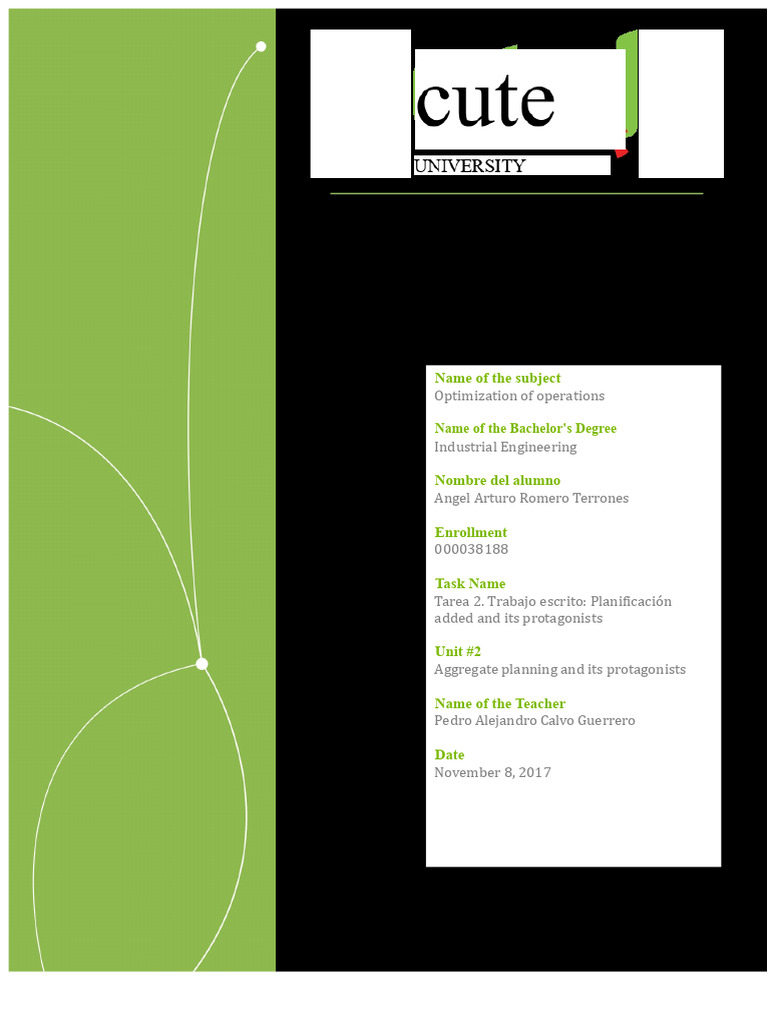 Task 2. Aggregate Planning and Its Protagonists | PDF | Forecasting ...