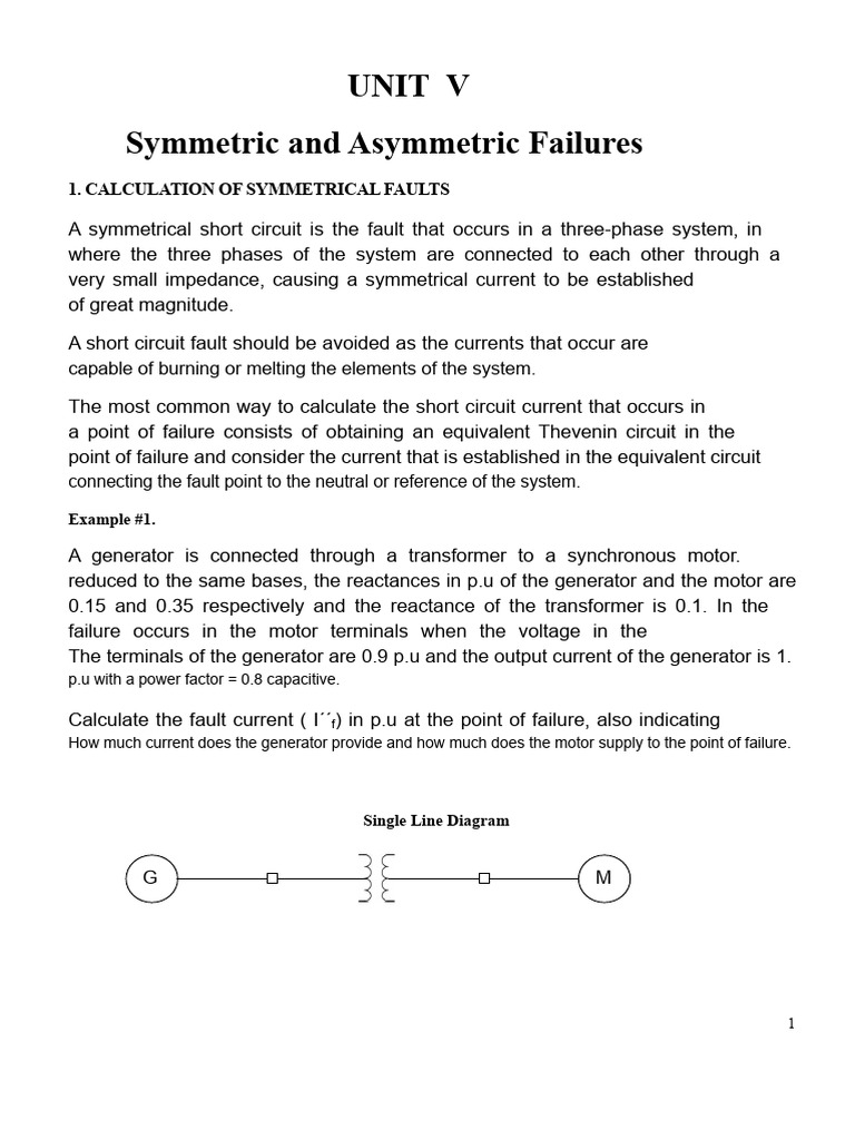 Symmetric and Asymmetric Fault Analysis | PDF | Electromagnetism ...