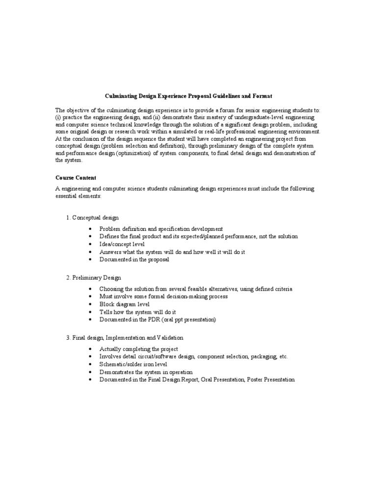 Senior Design Projects Guidelines | PDF | Engineering Design Process ...