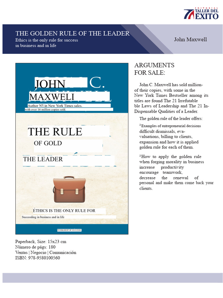 The Golden Rule of Leader John Maxwell The Golden Rule of Leadership ...
