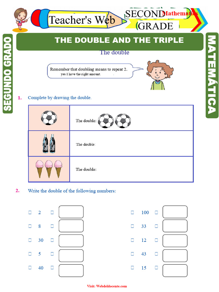 Double and Triple For Second Grade of Primary | PDF