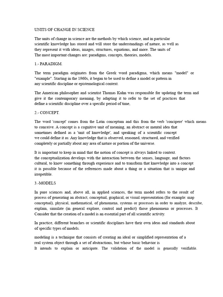 Units of Change in Scientific Knowledge | PDF | Theory | Axiom