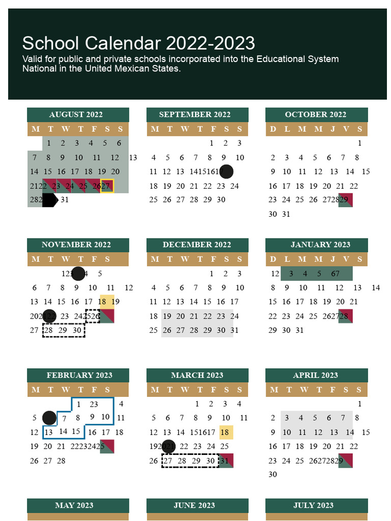 School Calendar Sep School Year 2022 2023 | PDF | Teaching | Learning