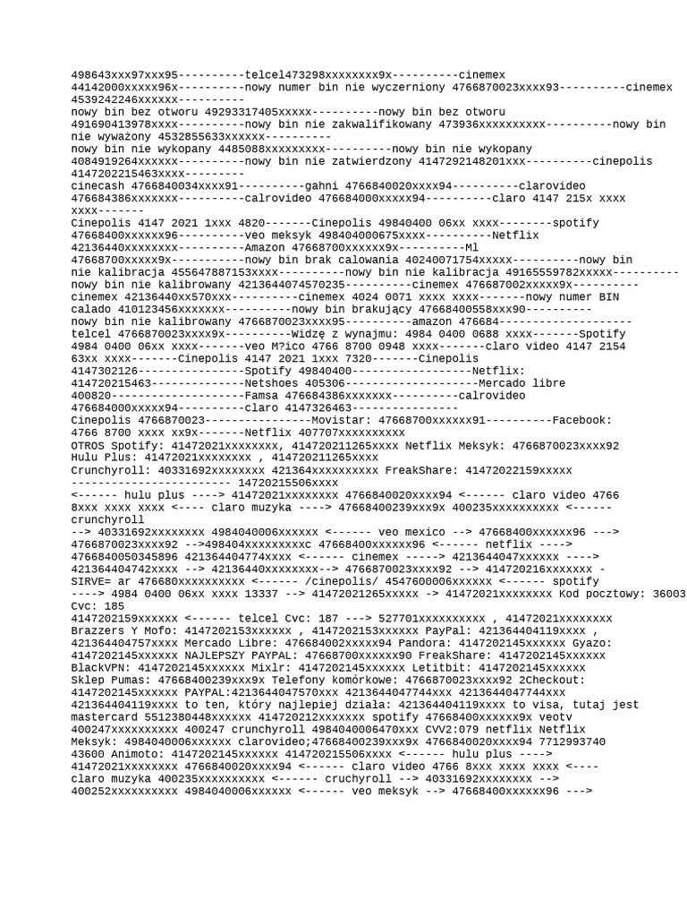 Lista Full BINS | PDF