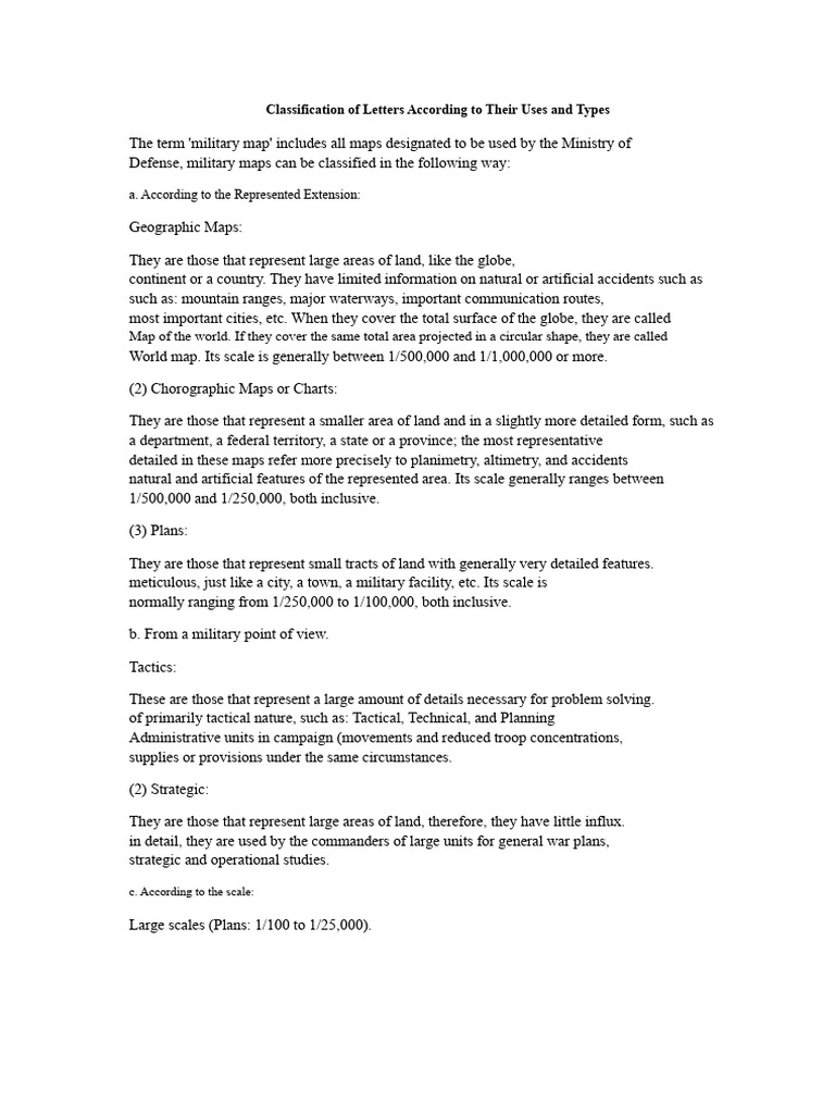 Classification of Letters According To Their Uses and Types | PDF | Map ...