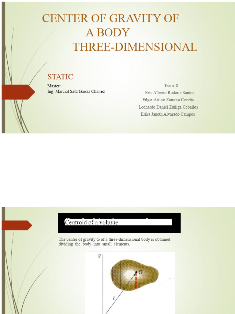 Center of Gravity of A Three-Dimensional Body | PDF | Center Of Mass ...