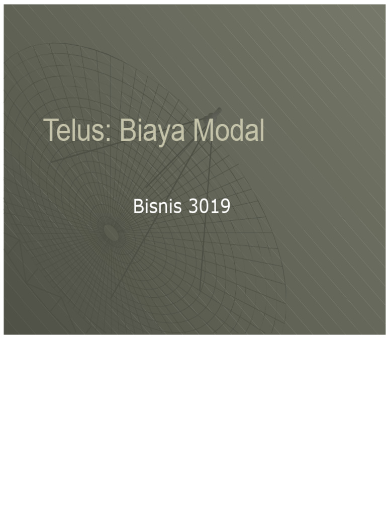 Biaya Modal dan Pembiayaan Telus | PDF