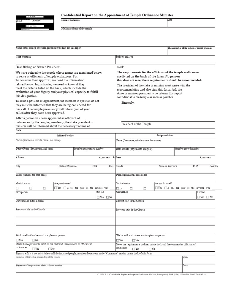 Temple Ordinance Minister Appointment Report | PDF