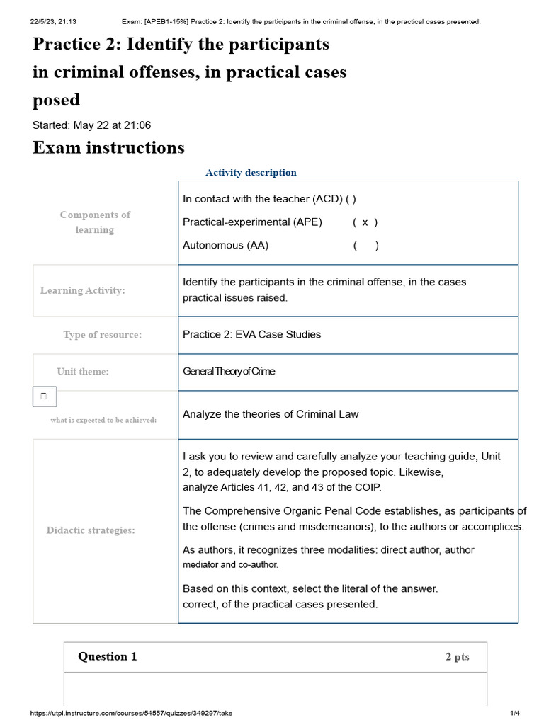 Exam - (APEB1-15%) Practice 2 - Identify The Participants in The ...