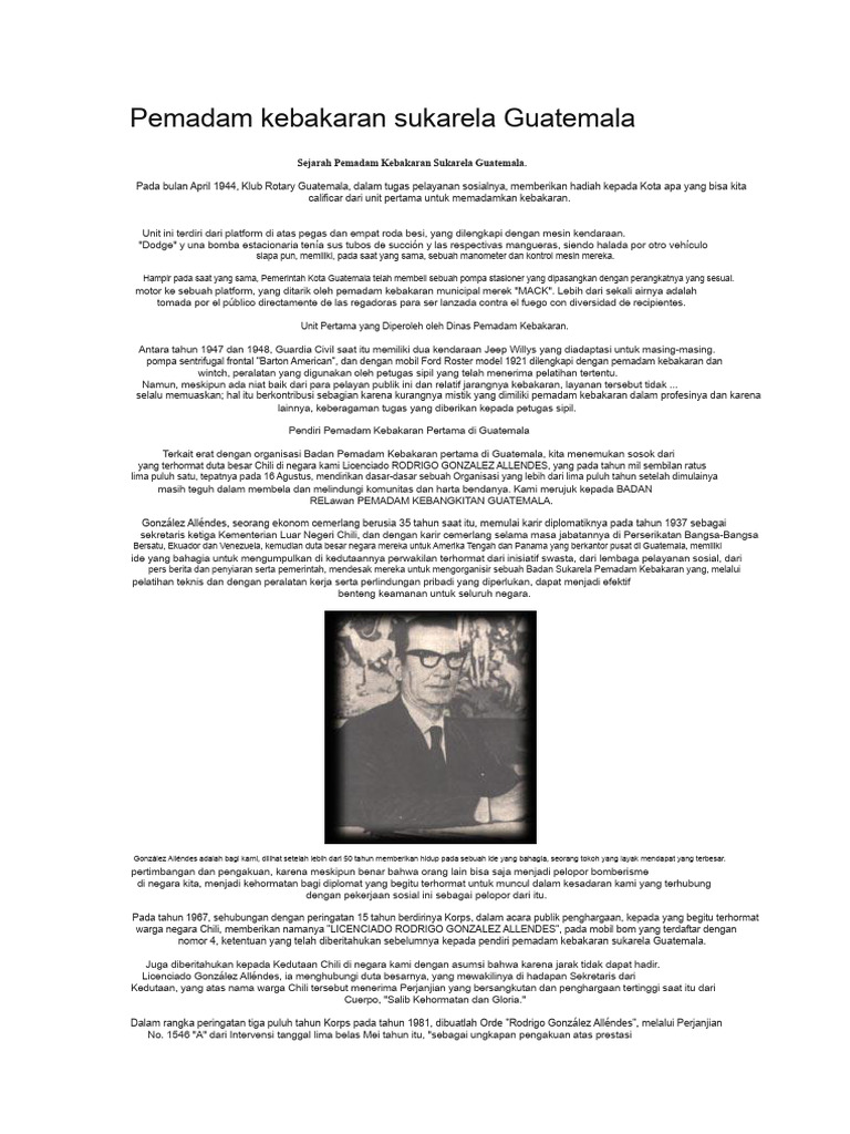 Sejarah Pemadam Kebakaran Sukarela Guatemala | PDF