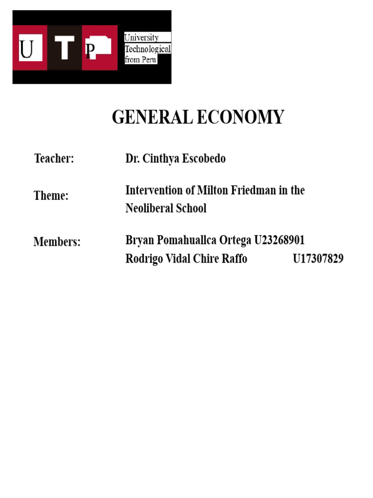 Milton Friedman and Neoliberal Economics | PDF | Milton Friedman ...