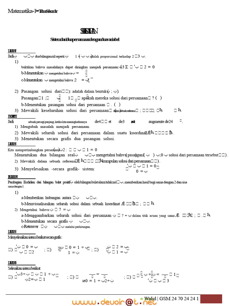 Sistem Persamaan Dua Variabel Matematika | PDF