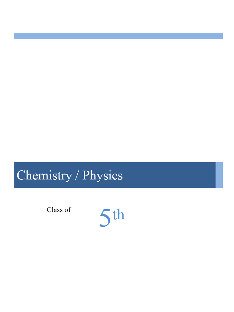 Class 5e v05 Physical Chemistry Chapter 0 | PDF | Chemical Substances ...