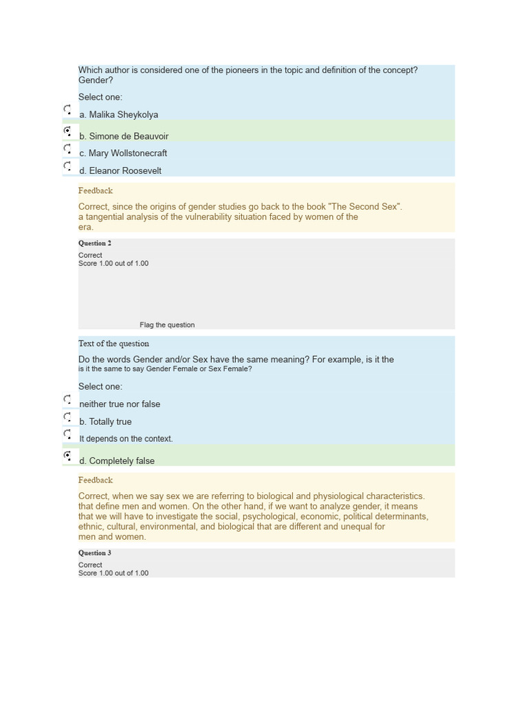 Module 3 Exam | PDF | Gender | Gender Studies