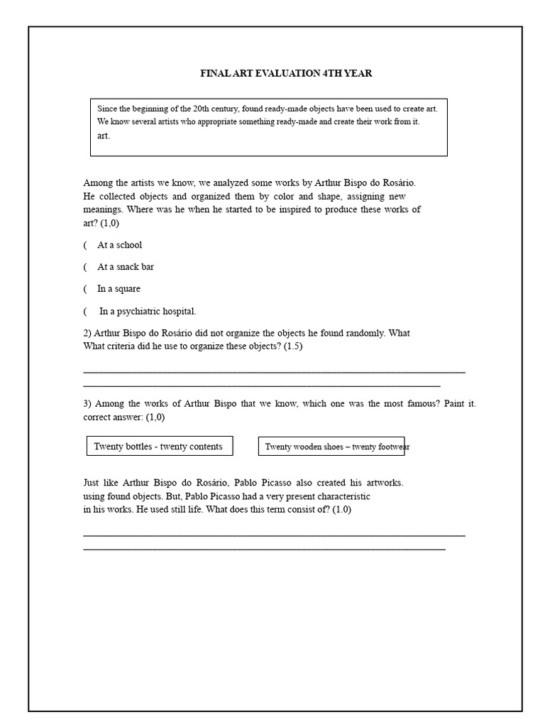 Art Evaluation: Found Objects & Ecodesign | PDF | The Arts