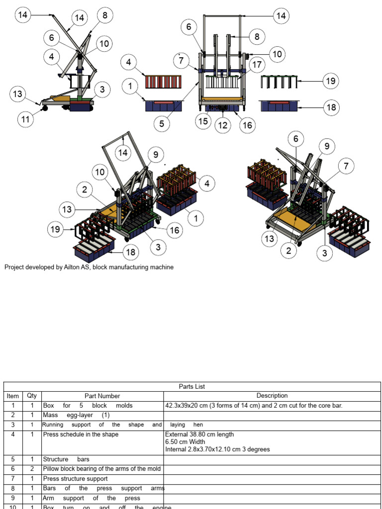 Machine to Produce 5 Blocks of 14 Without Bottom and 7 Blocks of 9 With ...