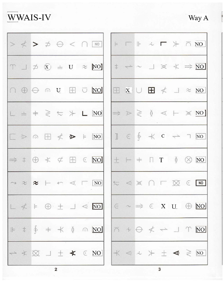WAIS IV. Scoring Template. Symbol Search | PDF