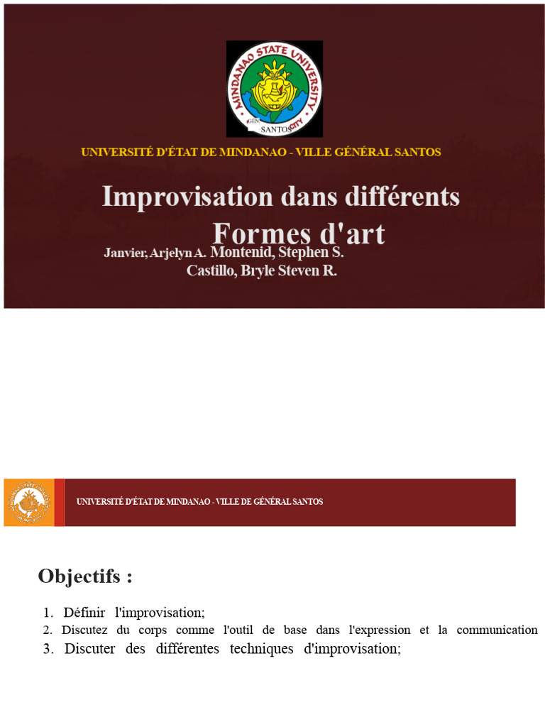 Techniques et Types d'Improvisation Artistique | PDF | Improvisation ...