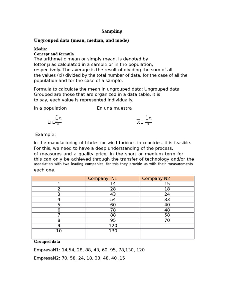 Ungrouped Data Mean-Median-Mode | PDF | Arithmetic Mean | Median