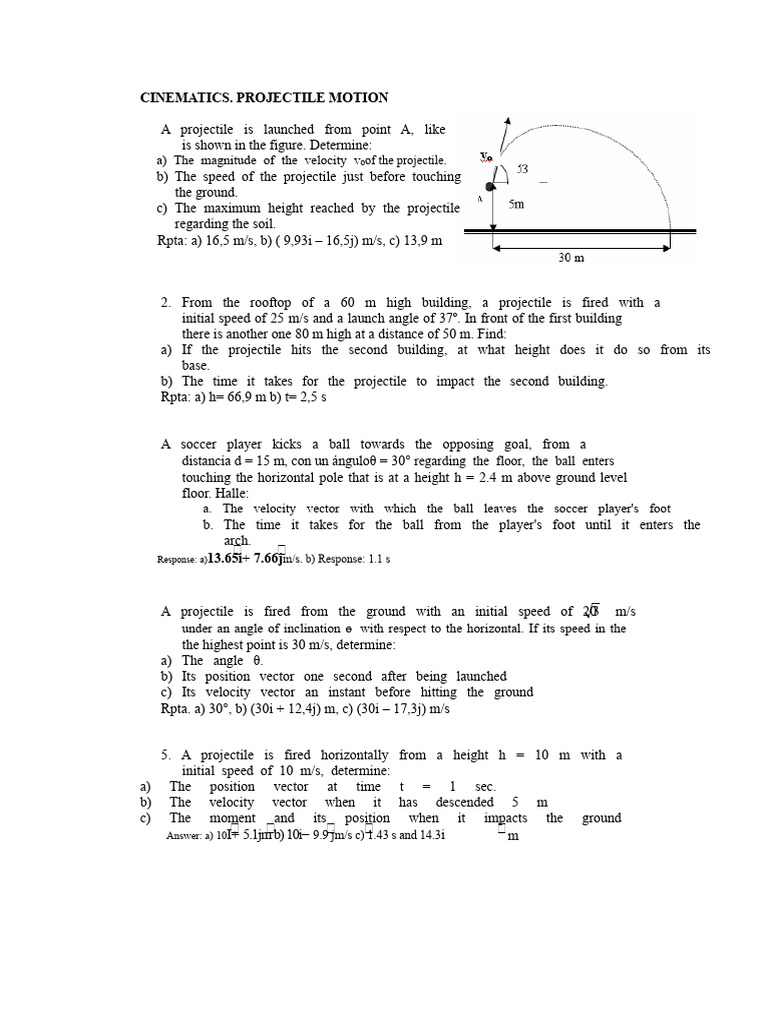 PHYSICS: Kinematics of Projectiles | PDF | Acceleration | Velocity