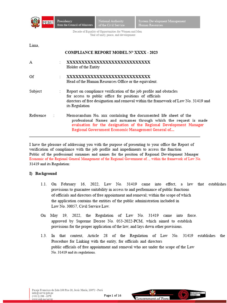 Compliance Report Model #XXXX - 2023 XXXXXXXXXXXXXXXXXXXXXXXXXXXX | PDF ...