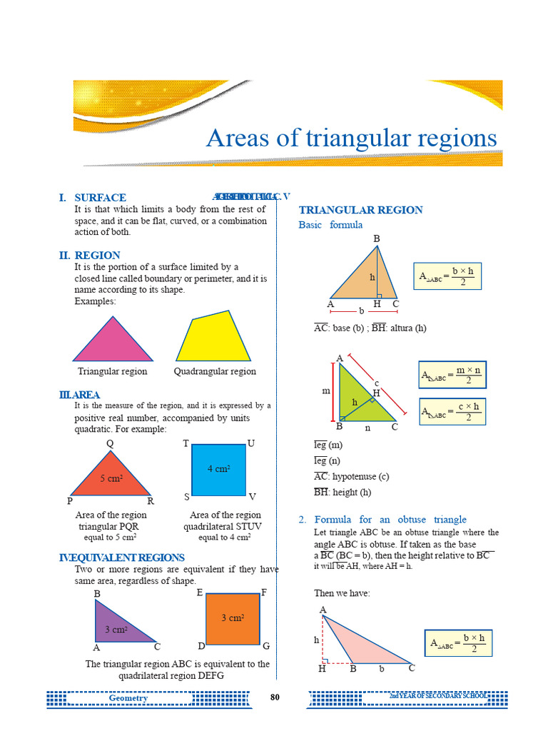 Calculating Areas of Triangular Regions | PDF | Area | Triangle