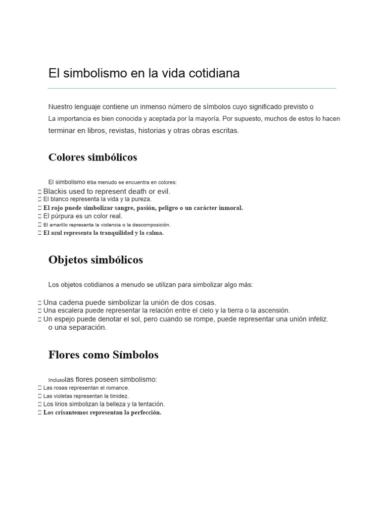 Simbolismo en La Vida Cotidiana PDF | PDF | Metáfora
