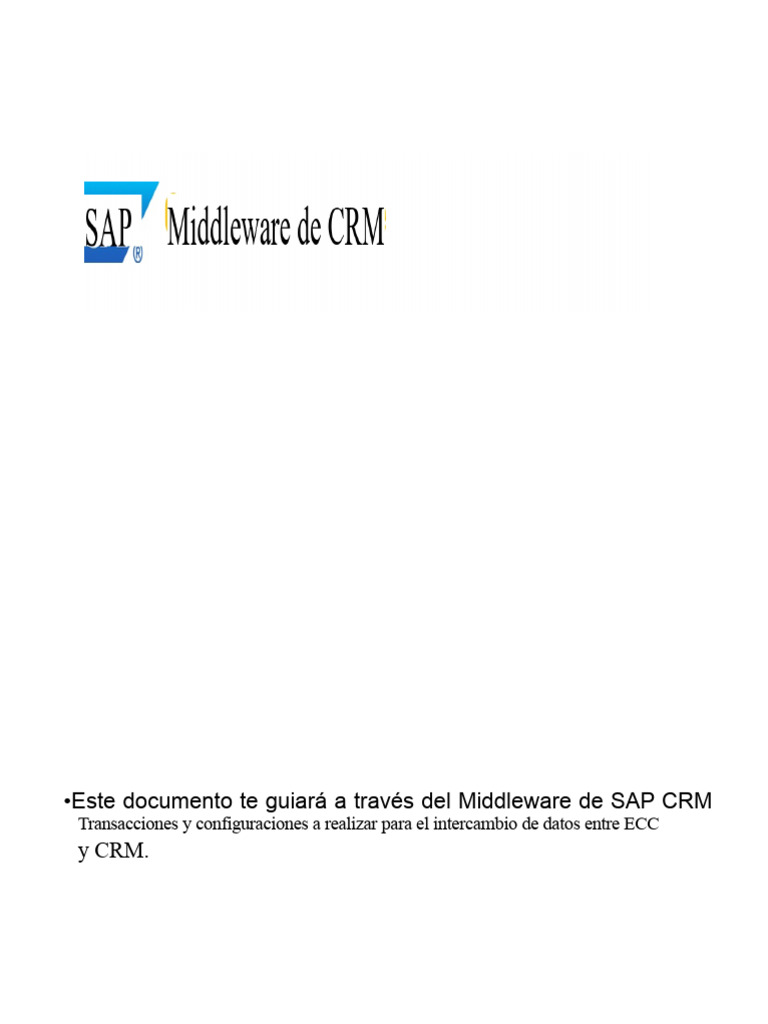 Guía del Middleware SAP CRM | PDF | Middleware | Gestión de la relación ...