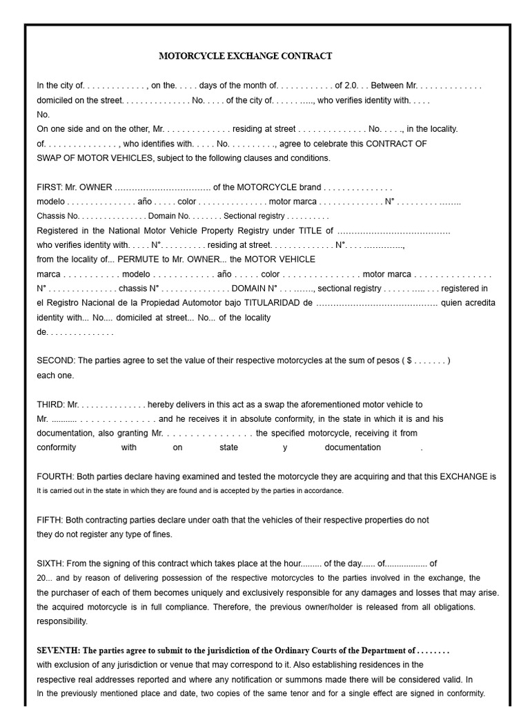 exchange contract model | PDF | Justice | Crime & Violence