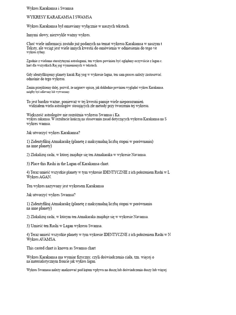 Wykres Karakamsa I Swamsa | PDF
