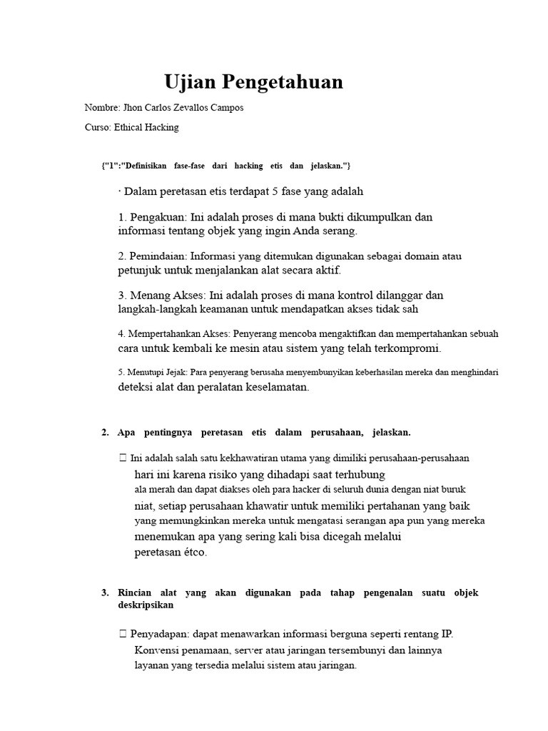 Fase dan Metodologi Hacking Etis | PDF