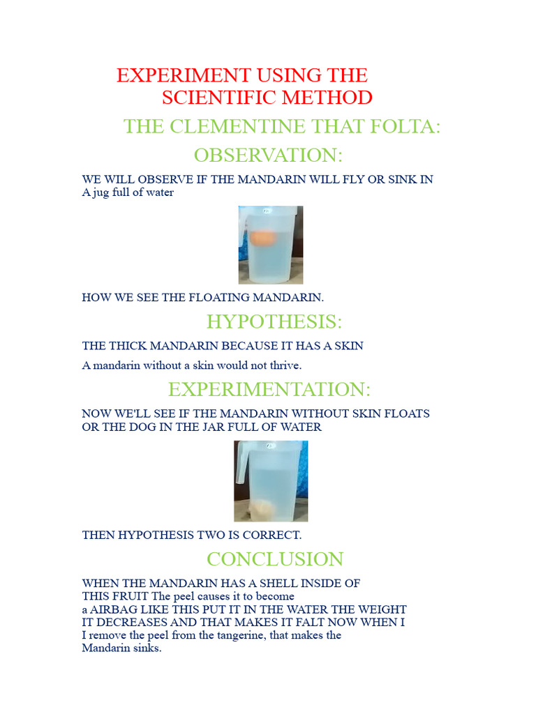 Experiment Using The Scientific Method | PDF