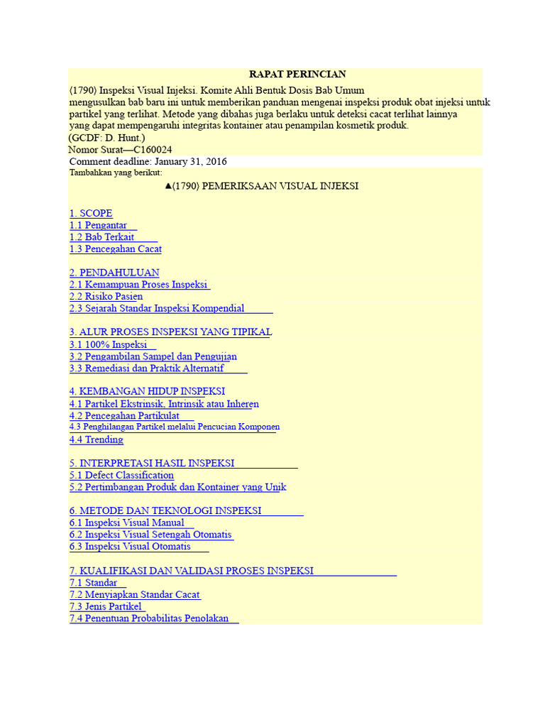Inspeksi Visual USP | PDF