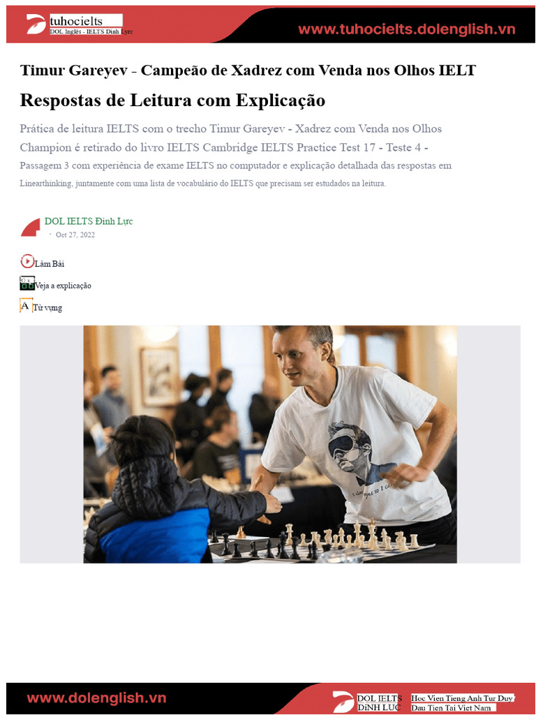 Timur_Gareyev_-_campeão de xadrez às cegas | PDF | Xadrez | Cérebro