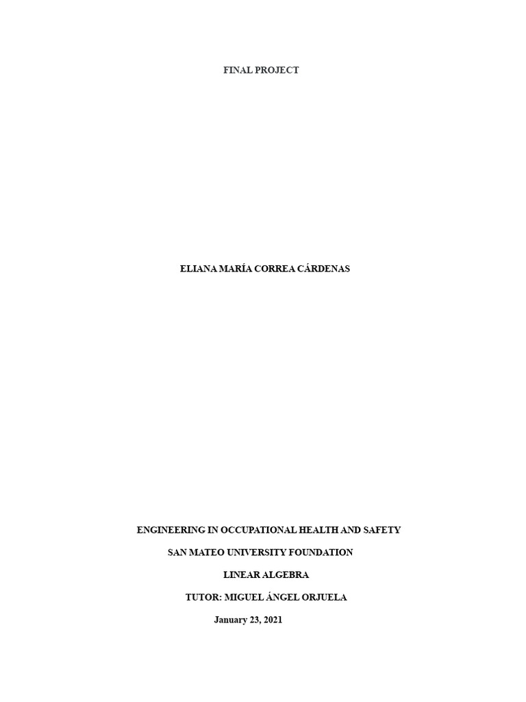 Final project - Algebra | PDF | Matrix (Mathematics) | Algebra