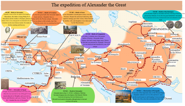 The Expedition of Alexander The Great On The Map | PDF | Alexander The ...