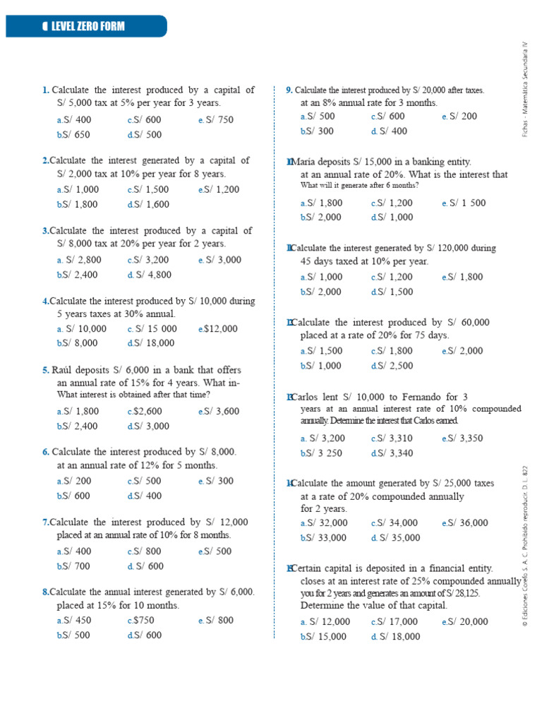 SHEET 01 SIMPLE AND COMPOUND INTEREST | PDF | Interest | Compound Interest