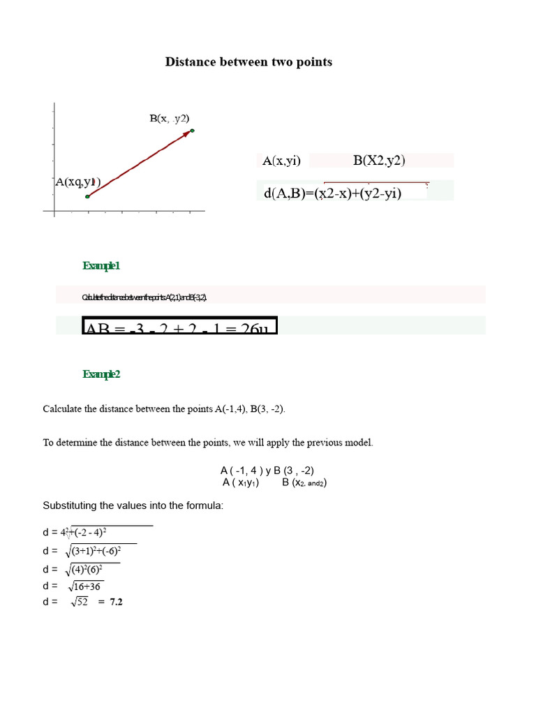Distance Between Two Points | PDF | Triangle | Mathematics