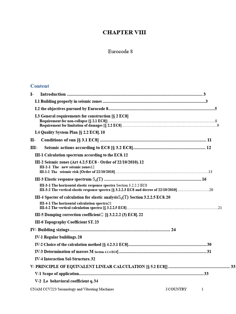 Chapter VIII - Eurocode 8 | PDF | Seismology | Earthquake Engineering
