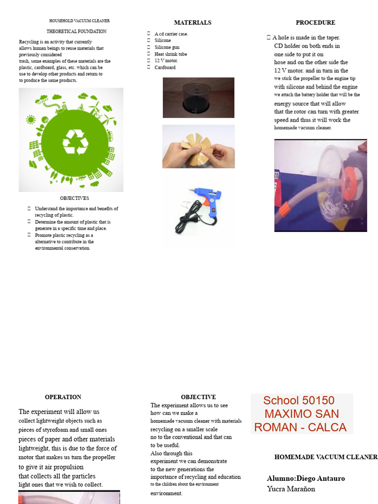 HOUSEHOLD VACUUM CLEANER | PDF | Recycling | Plastic